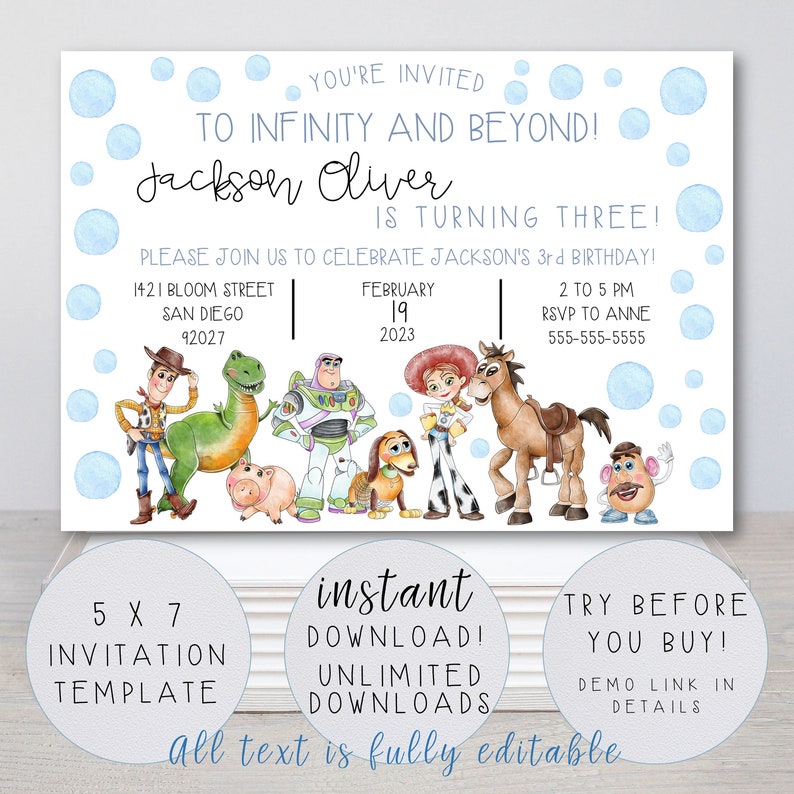 To Infinity and Beyond Invitation Template. Easily - Etsy