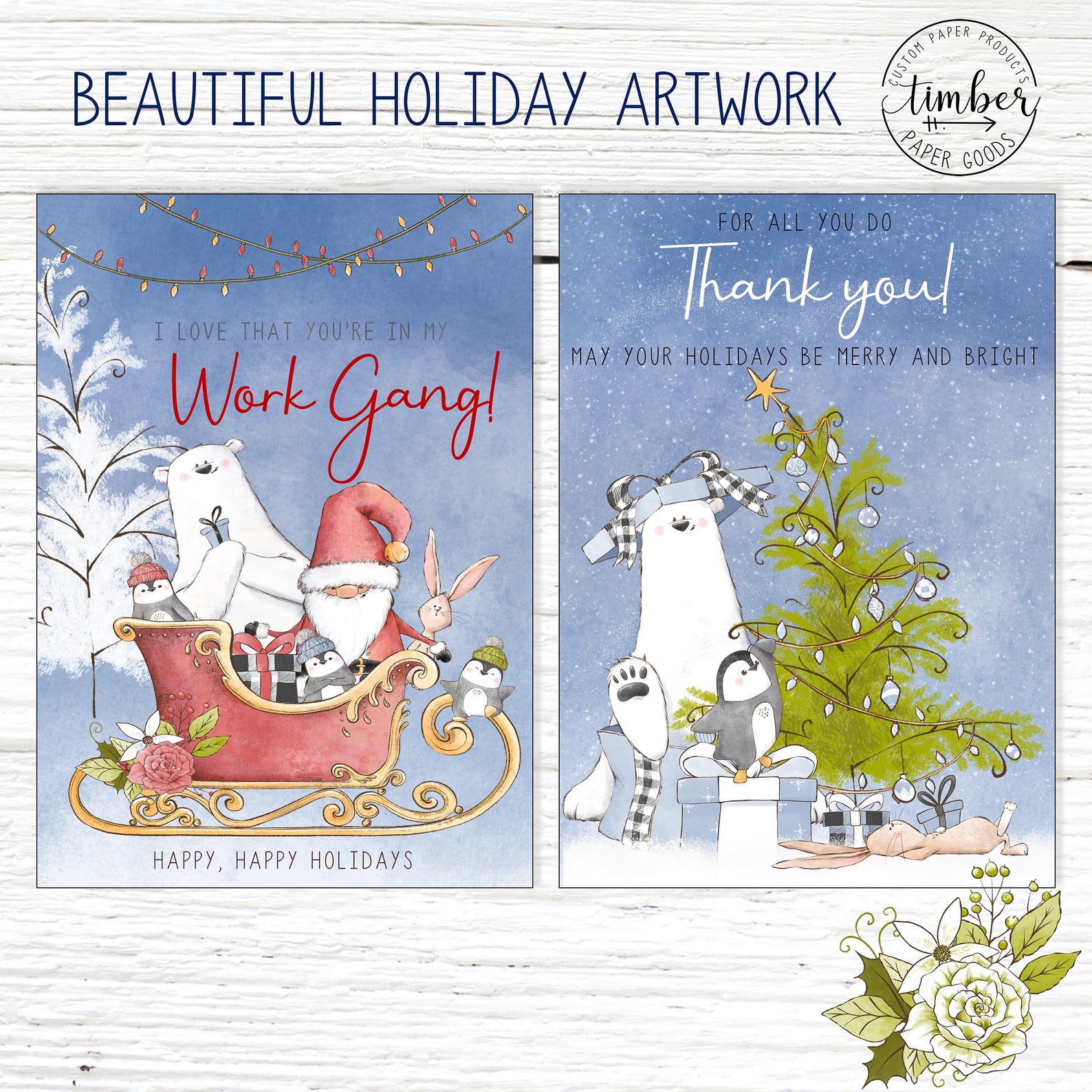 Coworkers Christmas Cards | Holiday Cards for Colleaques | Work Holiday ...