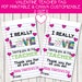Valentine Teacher Tag. Printable Gift Tags. Valentine's Day. Printable ...