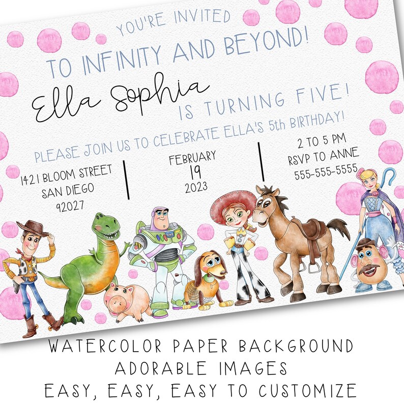 To Infinity and Beyond Invitation Template. Easily CUSTOMIZABLE. Any ...