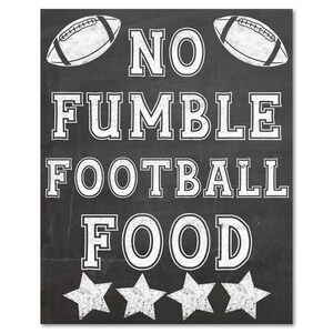 Chalk Football Party Sign | Printable | FOOTBALL FOOD| Digital Download ...