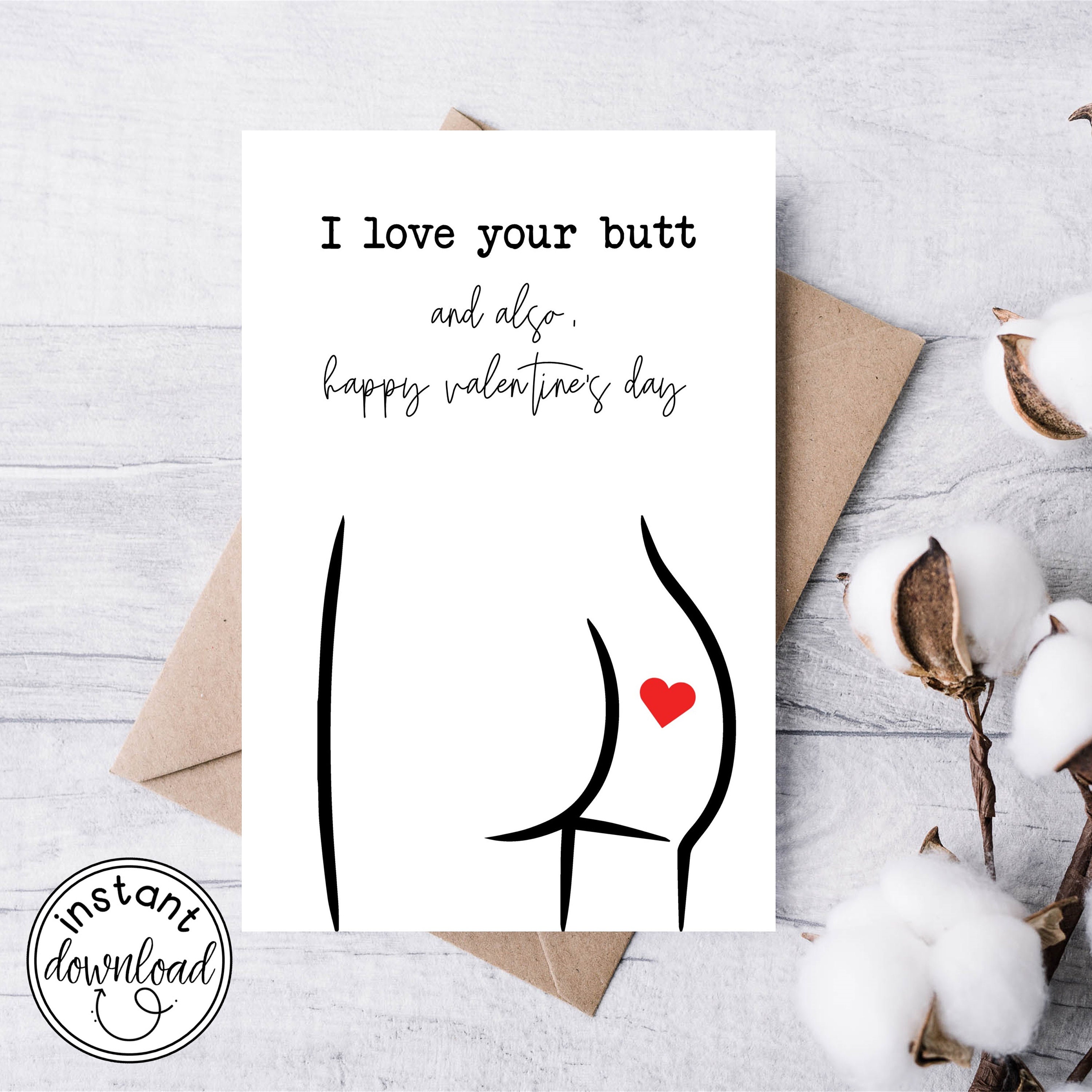 Printable Valentines Day Card Sexy Valentine I Love Etsy