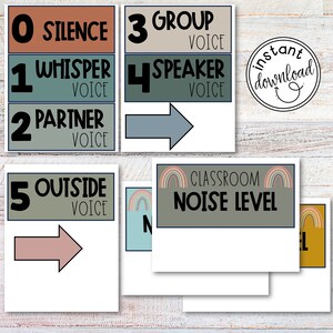 Tranquil Noise Oasis! | Classroom Noise Level Kit | Boho, Earth Tones ...