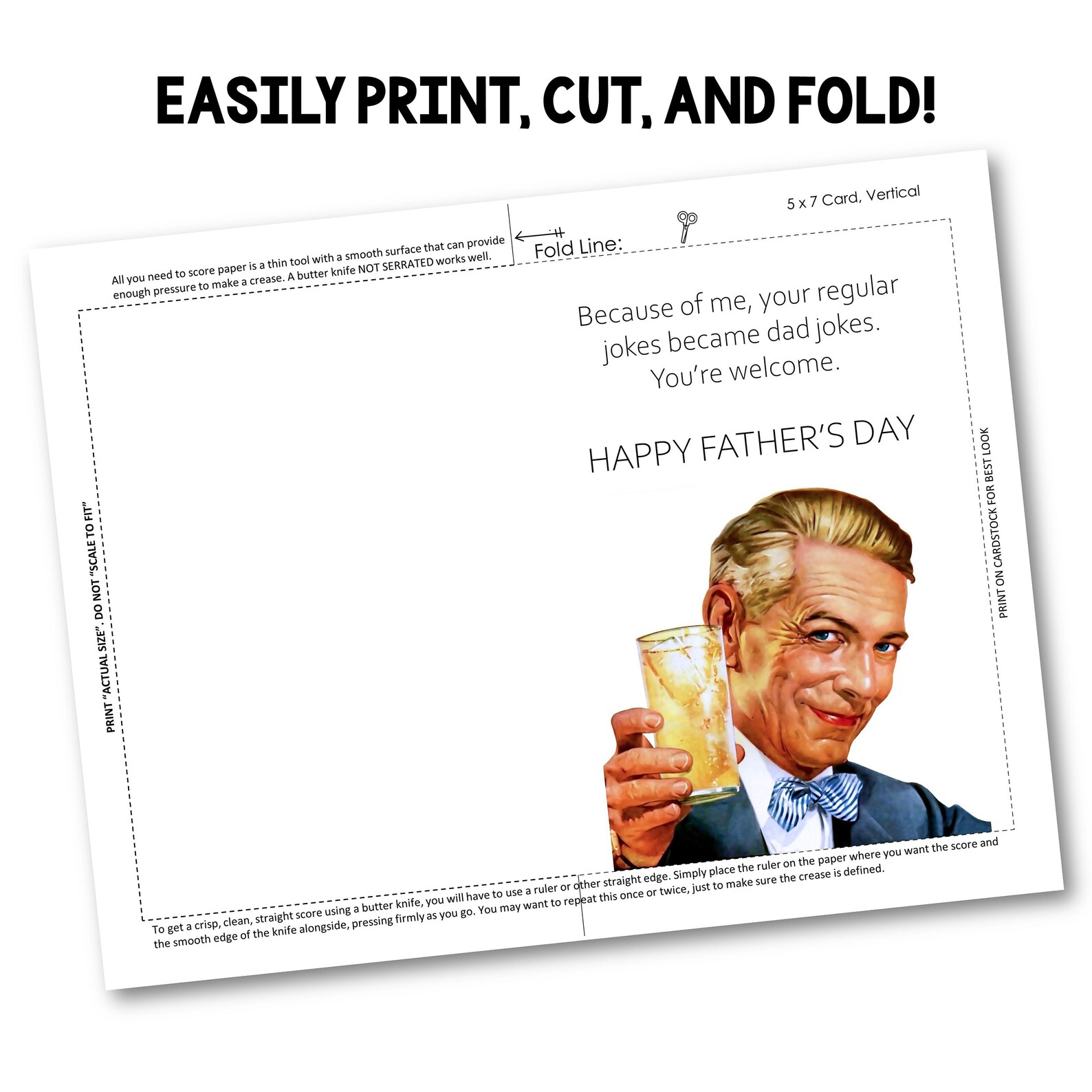 PRINTABLE Father's Day Card Dad Jokes Father's Day - Etsy