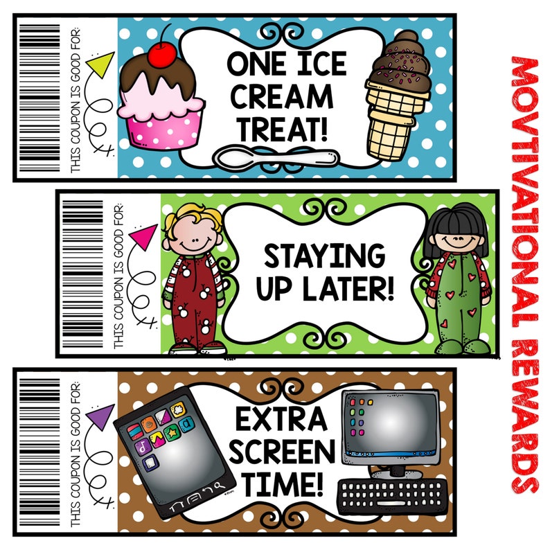 EDITABLE Reward/gift Coupons. Reward Coupons for Kids. Instant - Etsy