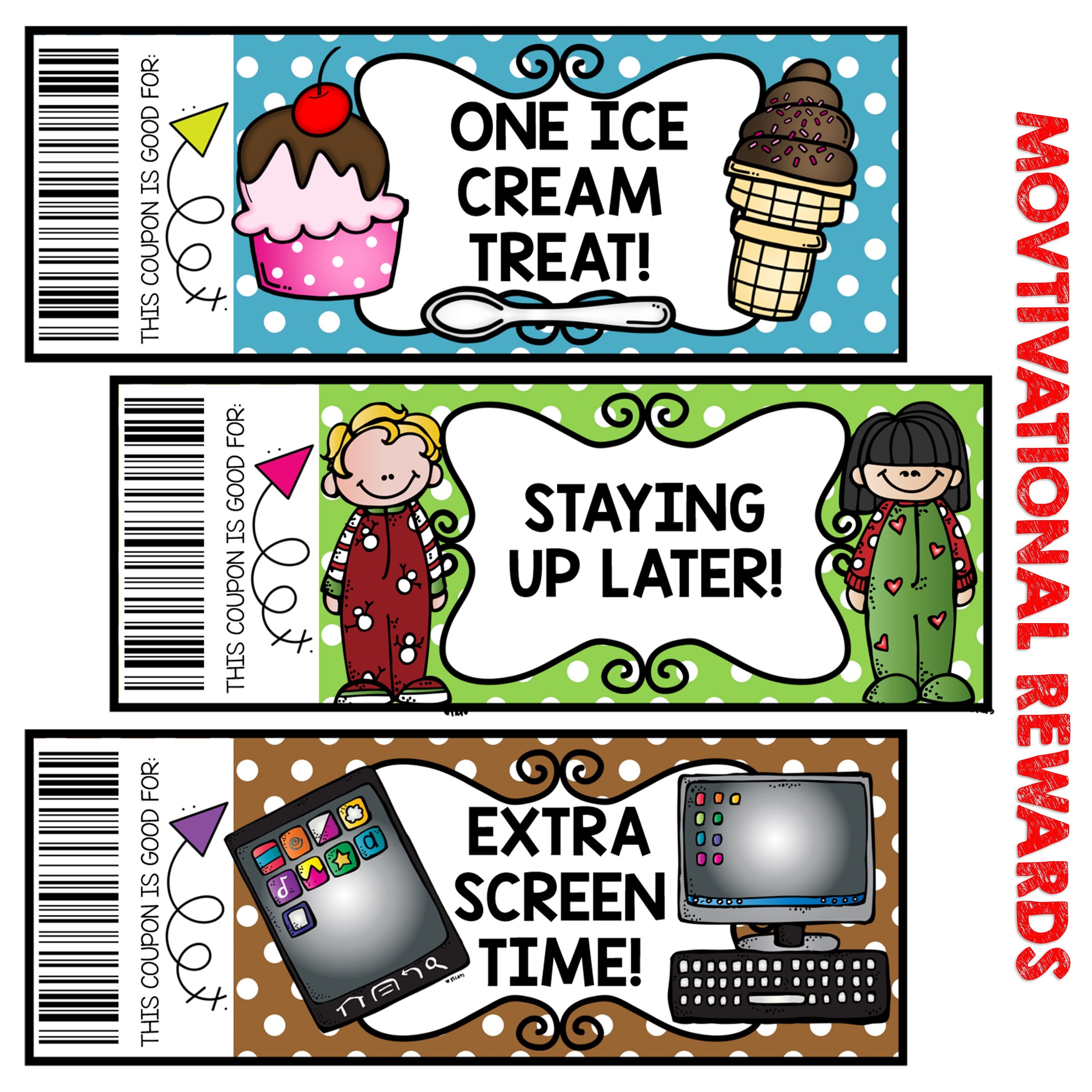 EDITABLE Reward/gift Coupons. Reward Coupons for Kids. Instant - Etsy