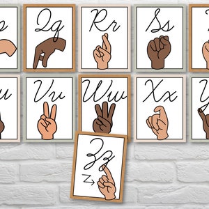 ASL Sign Language Alphabet Posters, American Sign Language Alphabet ...