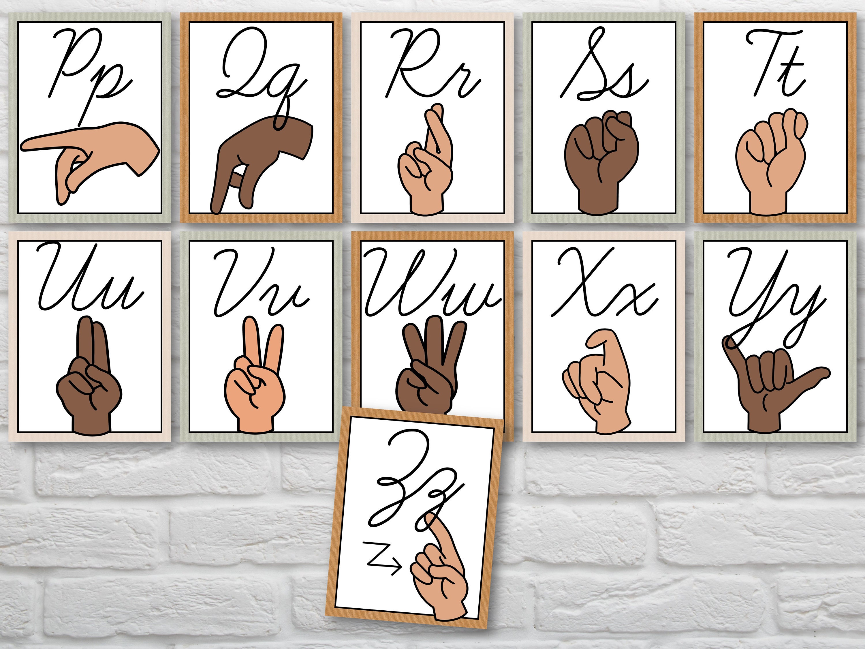 ASL Sign Language Alphabet Posters, American Sign Language Alphabet ...