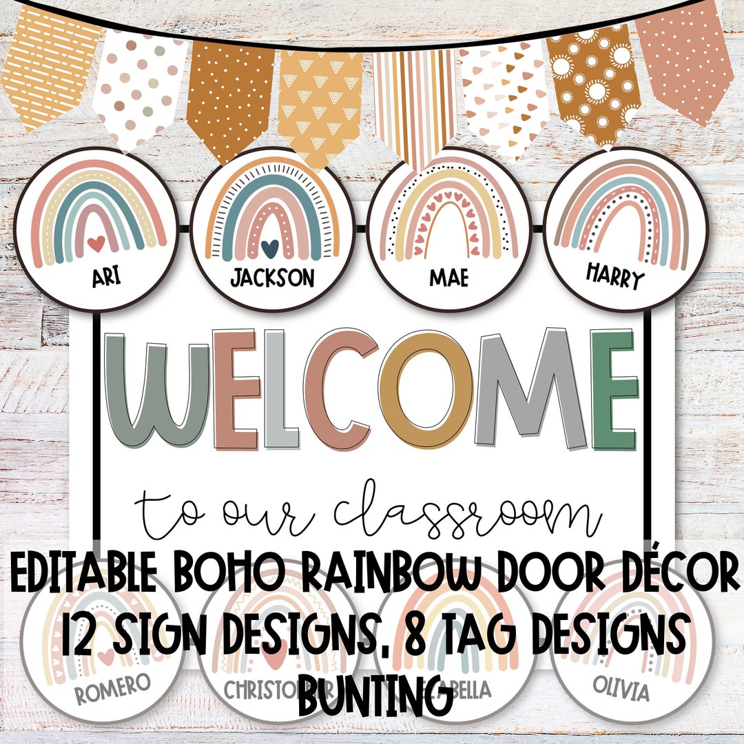 Boho Rainbow Classroom Door Decor | Modern Classroom Decor | Boho ...
