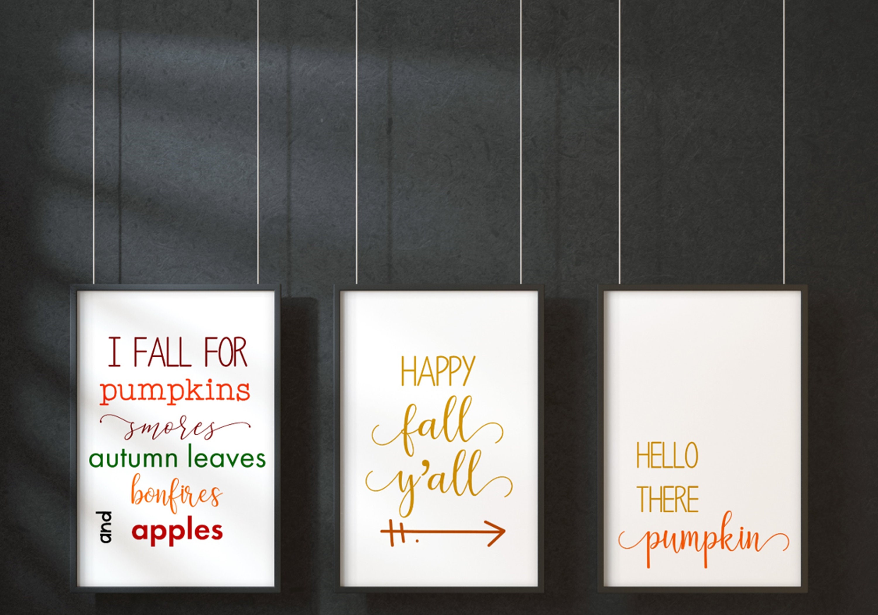 Fall Printables. 7 Modern Fall Printables Color Black/white - Etsy