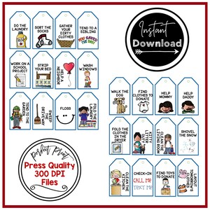 108 Chore Chart Tags, EDITBLE Tags Too. Jobs & Behavior Tags. Schedule ...