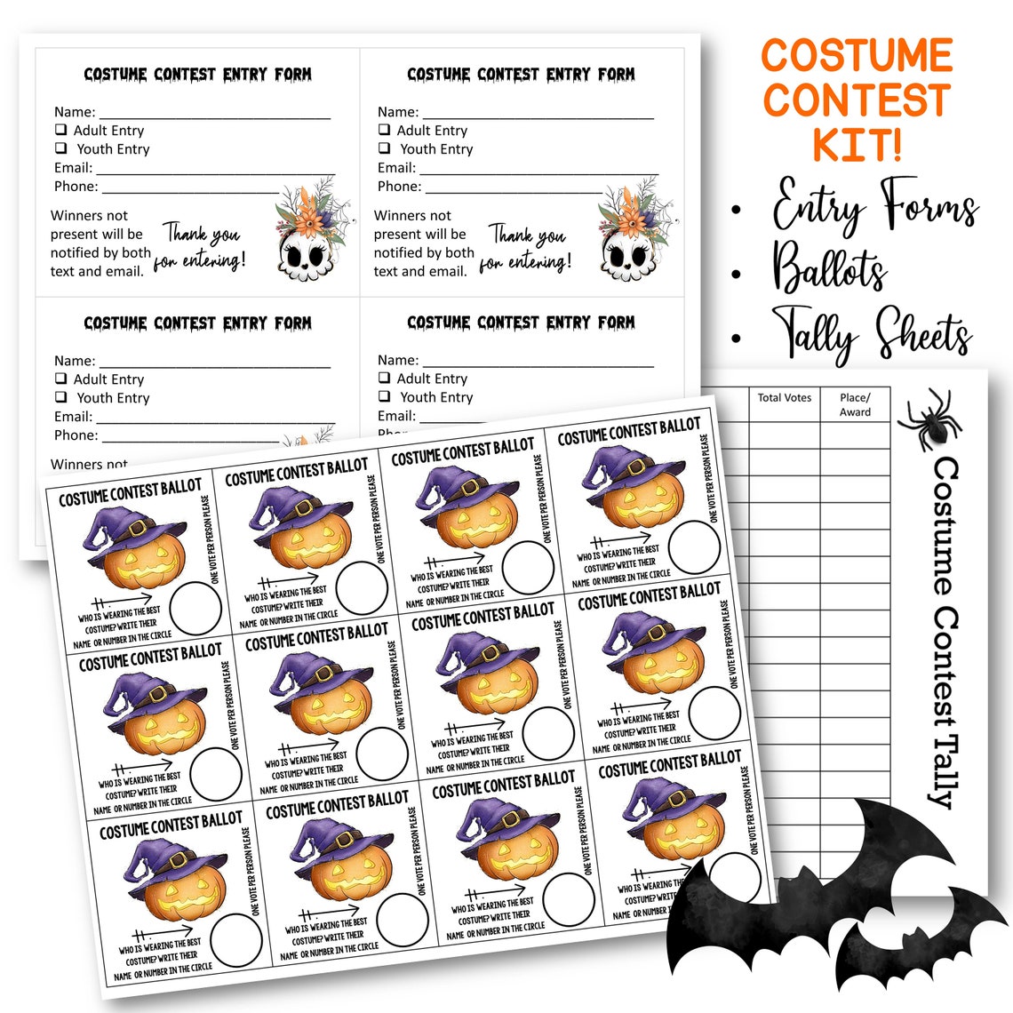 Pumpkin Carving Contest Kit. Costume Contest Kit. Halloween - Etsy