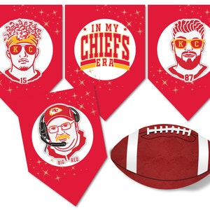 Printable Chiefs Banner, Super Bowl Printable Decorations, Football ...