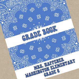 40 Binder Covers and Spines | Western Bandana Design | 40 Colors ...