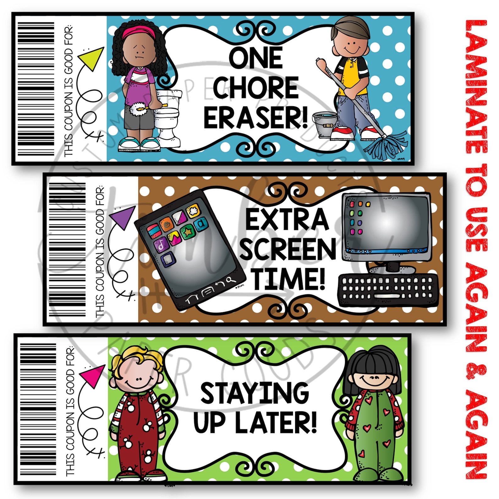 EDITABLE Reward/gift Coupons. Reward Coupons for Kids. Instant - Etsy