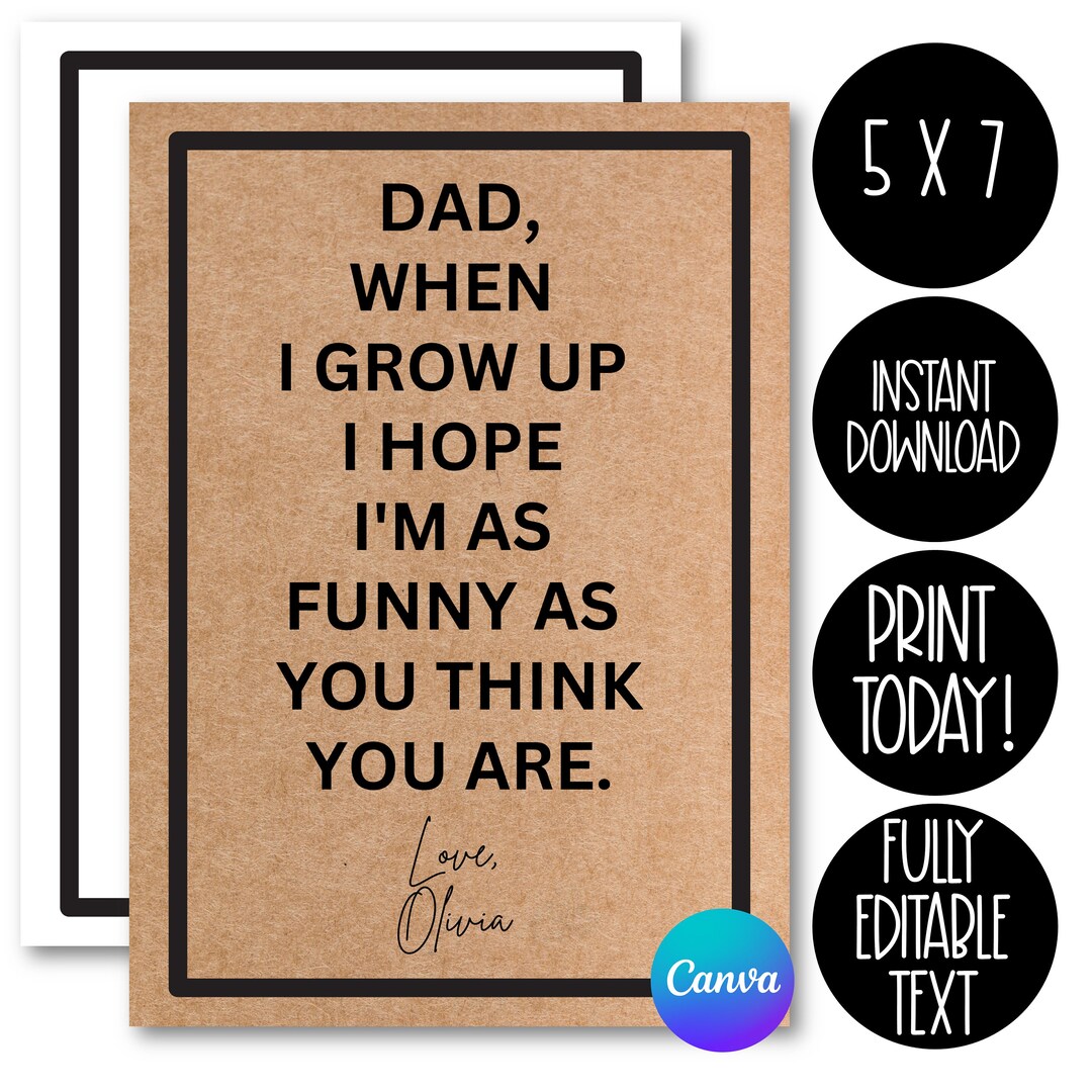 Hilarious Father's Day Card | Funny Father's Day Card | Dad When I Grow ...