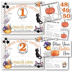 Pumpkin Painting Contest Kit + Costume Contest Kit. Halloween Party Kit ...