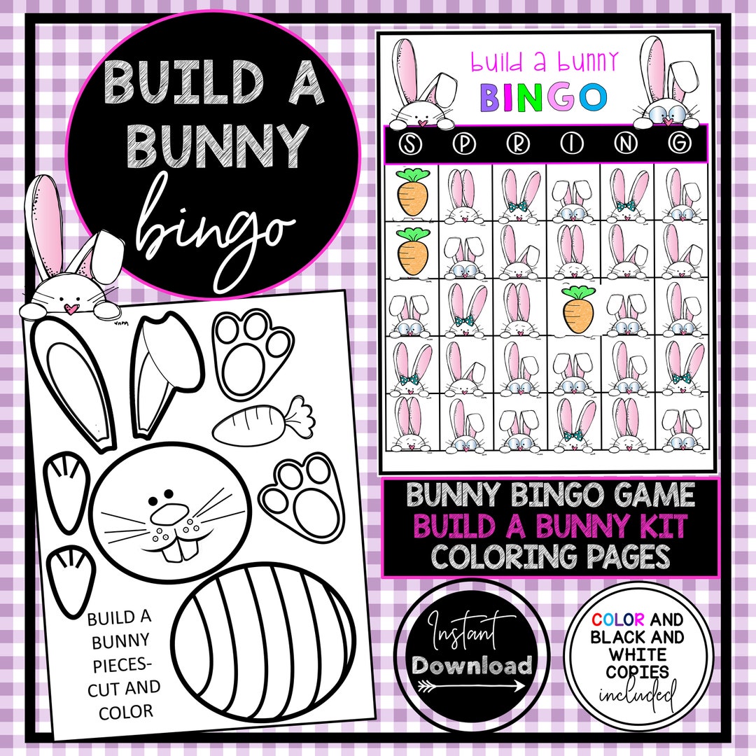 PRINTABLE Build a Bunny Bingo Game. Teacher, Parent, Daycare Resource ...