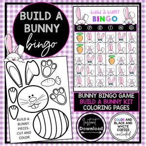 PRINTABLE Build a Bunny Bingo Game. Teacher, Parent, Daycare Resource ...