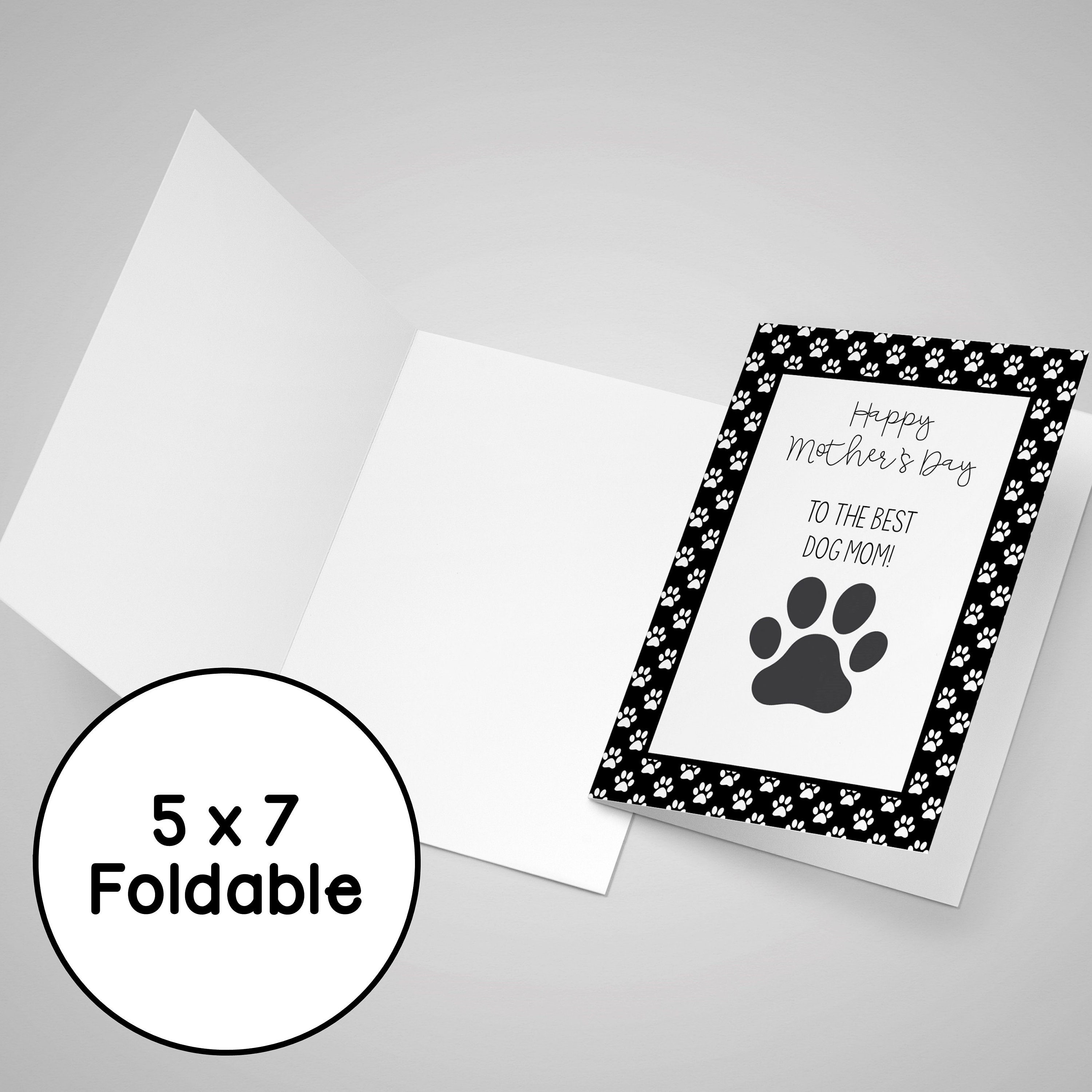 Best Dog Mom PRINTABLE Card. Flat and Foldable Styles - Etsy