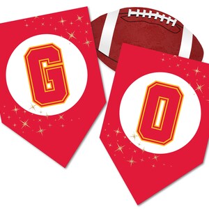 Printable Chiefs Banner, Super Bowl Printable Decorations, Football ...