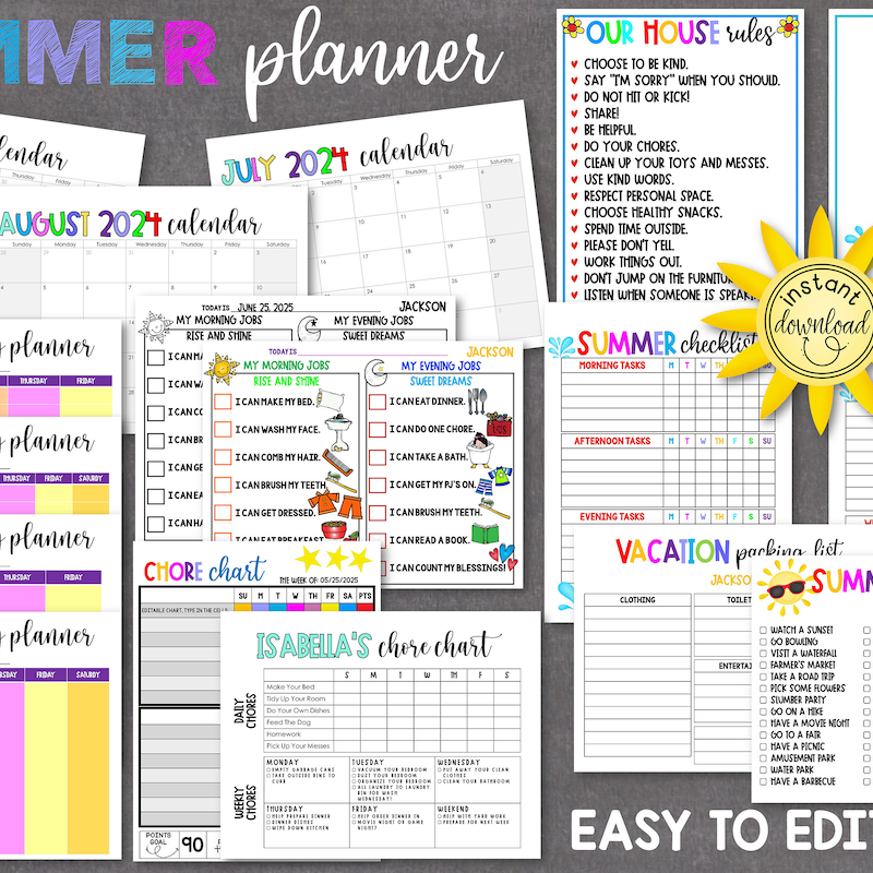 Summer 2024 Calendar - Etsy