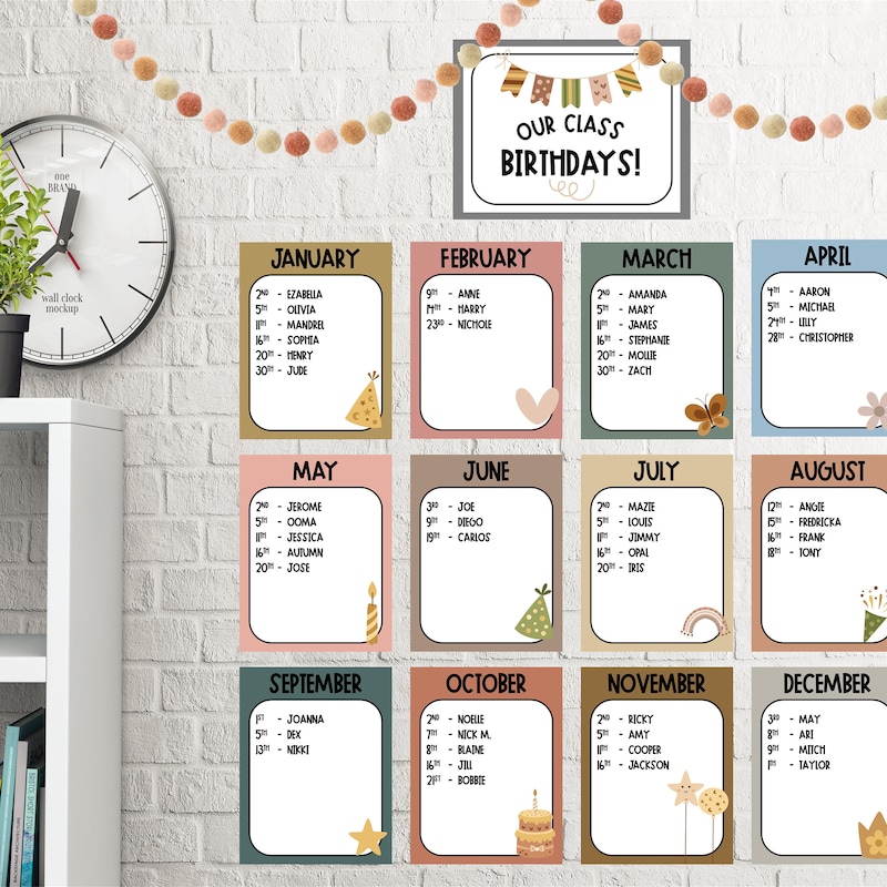 Classroom Birthday Chart - Etsy