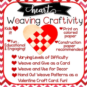 PRINTABLE Valentine Heart Weaving Craft | Paper Weaving | Valentine ...