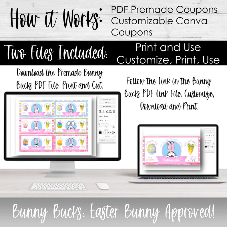 Easter Bunny Bucks Printable Premade and Customizable Sets - Etsy