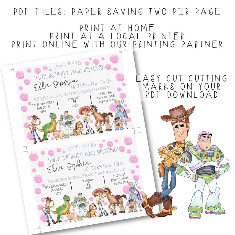 Two Infinity and Beyond Invitation Template. Easily - Etsy