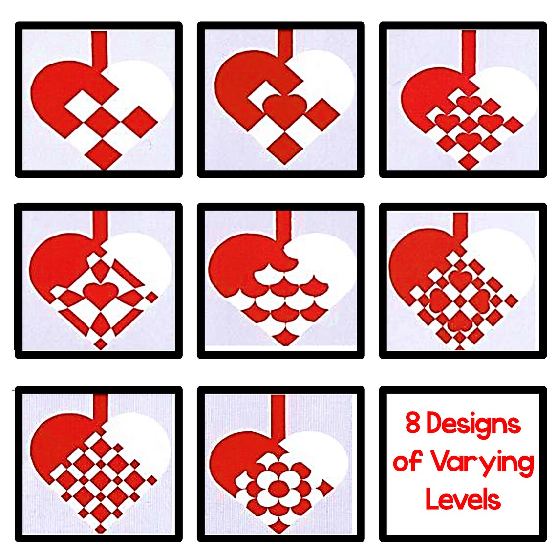 PRINTABLE Valentine Heart Weaving Craft Paper Weaving | Etsy