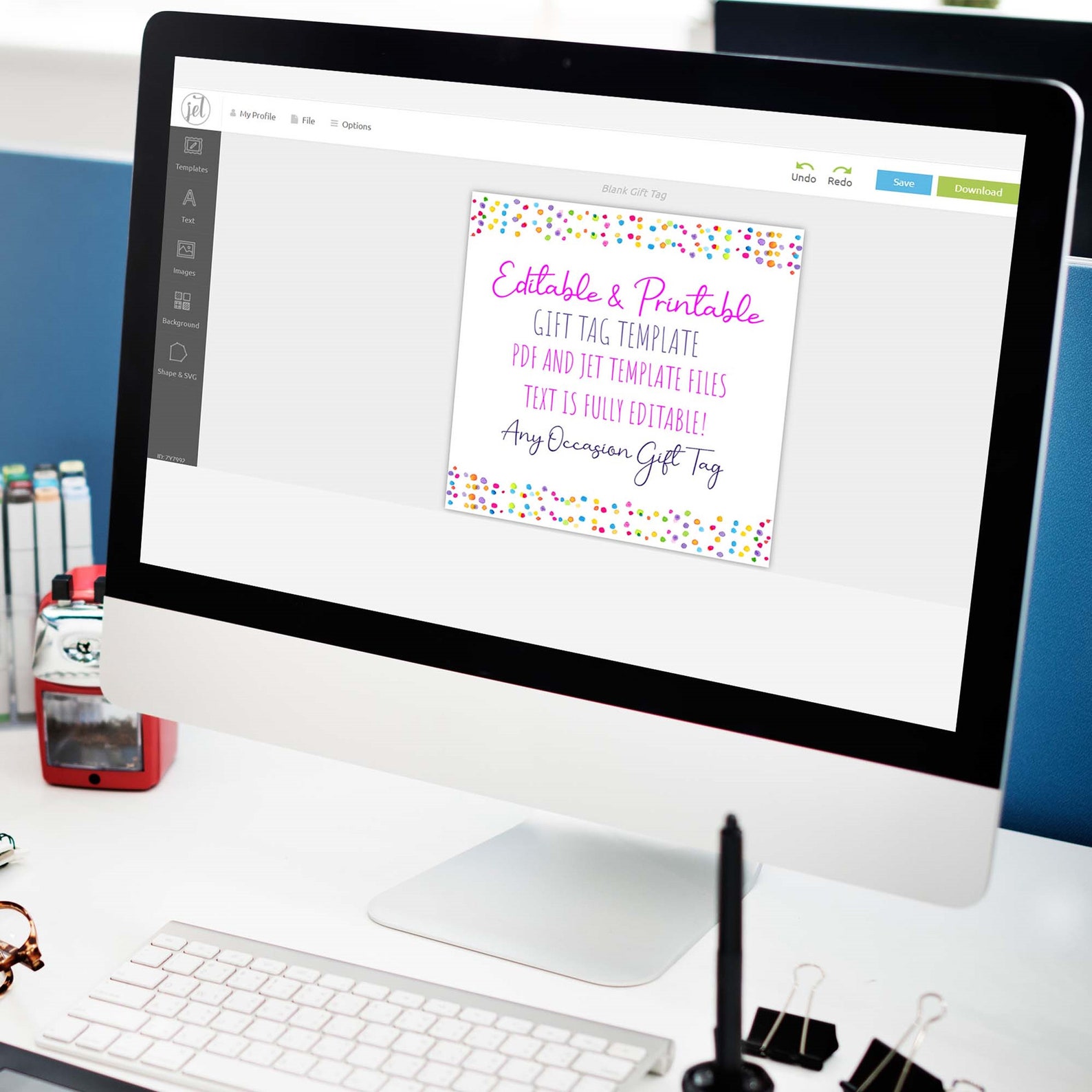 Editable Printable Confetti Tag Template. Fully Editable - Etsy