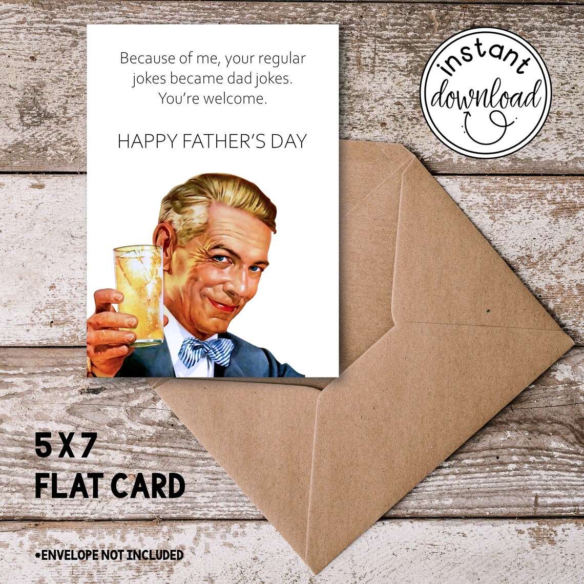 PRINTABLE Father's Day Card | Dad Jokes Father's Day Card | Funny ...