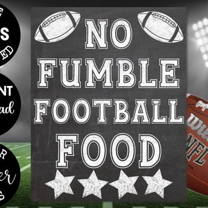 Chalk Football Party Sign | Printable | FOOTBALL FOOD| Digital Download ...