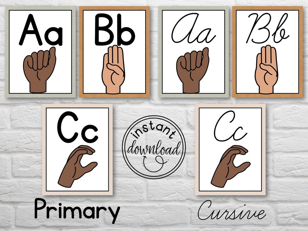 ASL Sign Language Alphabet Posters, American Sign Language Alphabet ...