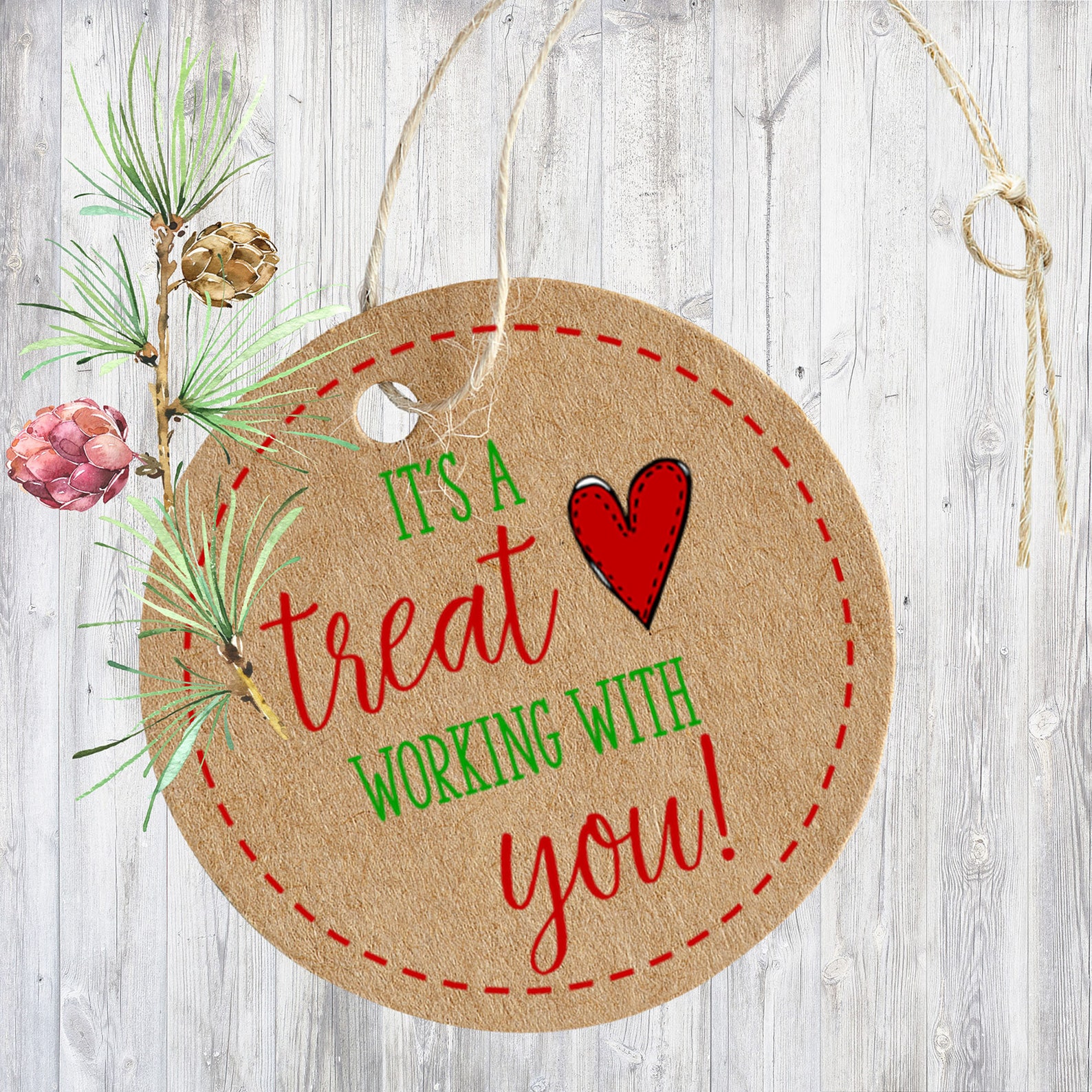 Coworker Staff Gift Tag.it's a Treat Working With You | Etsy