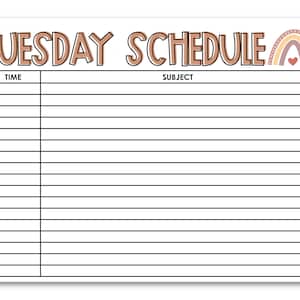 Boho Beautiful Daily & Weekly Class Schedule Templates | EDITABLE ...