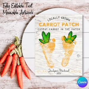 Farm Sign | Carrot Patch Footprint Craft | Easter Footprint Art for ...