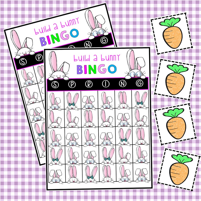 PRINTABLE Build a Bunny Bingo Game. Teacher Parent Daycare - Etsy