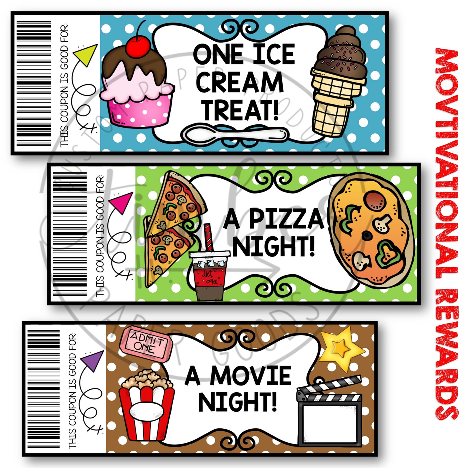 EDITABLE Reward/gift Coupons. Reward Coupons for Kids. Instant - Etsy