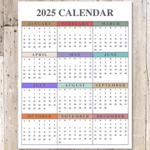 2025 BOHO Colors, Png, Jpg, Pdf Year-at-glance Calendar and Planner ...