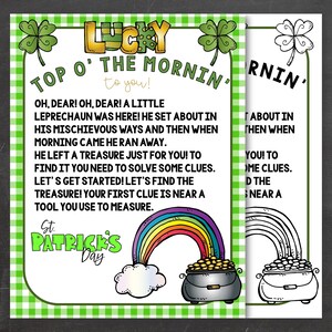 Leprechaun Treasure Hunt, St. Patrick's Day Treasure Hunt, Leprechaun ...