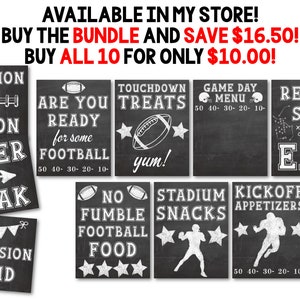 Chalk Football Party Sign | Printable | KICKOFF APPETIZERS| Digital ...