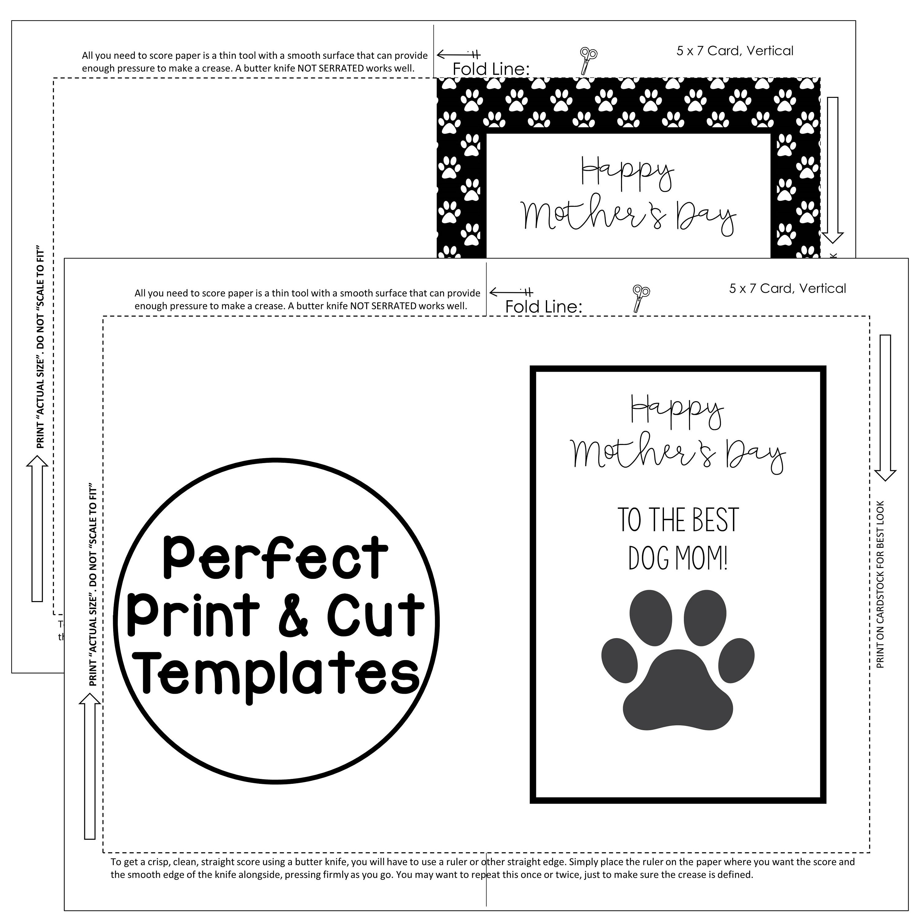 Best Dog Mom PRINTABLE Card. Flat and Foldable Styles - Etsy