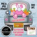 Easter PNG & JPG, 300 DPI. Easter Bunny in Truck, Vintage Truck Easter ...
