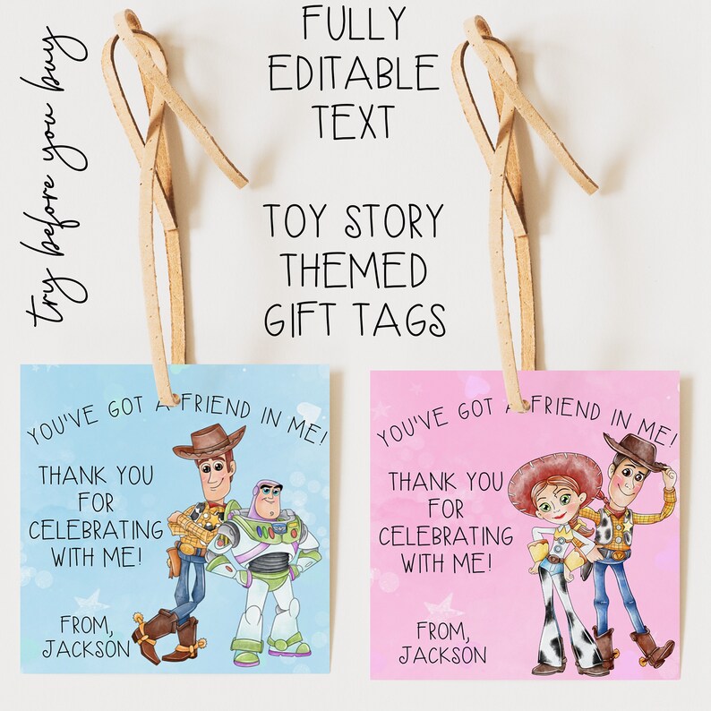 EDITABLE Toy Story Themed Gift Tag. You've Got a Friend in - Etsy