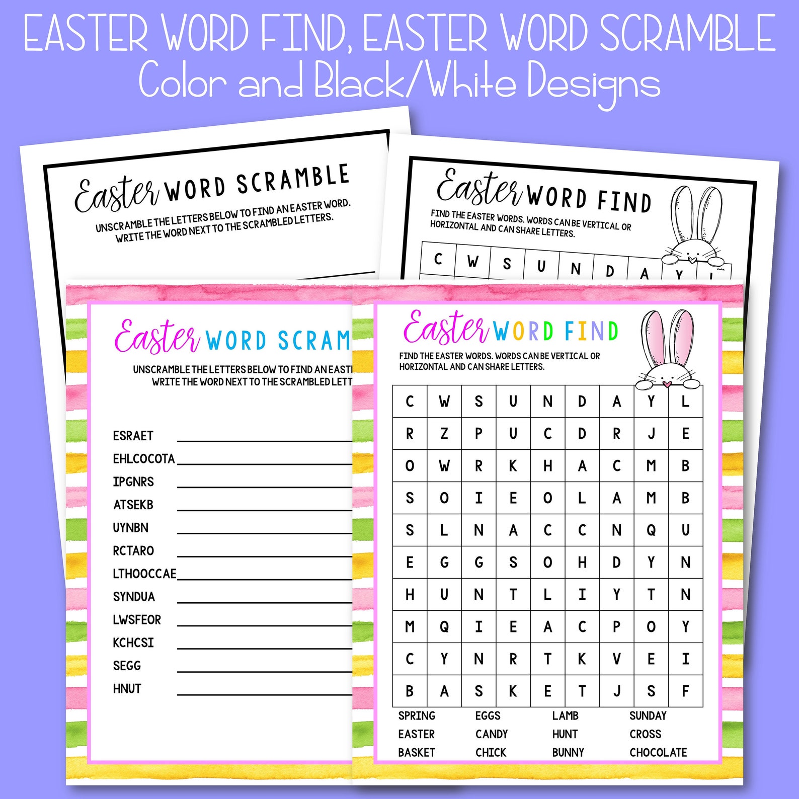 Easter Activity BUNDLE, Easter Games, Easter Word Search, Easter ...