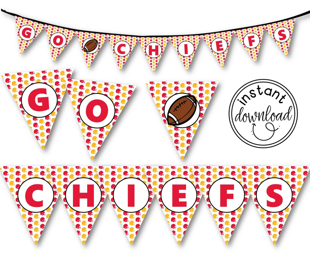 Chiefs Football Banner, Super Bowl LIX Decorations, Printable Super ...