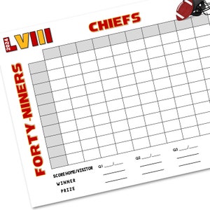 The Big Game Grid Game Super Bowl Party Super Bowl 58 Squares Game ...