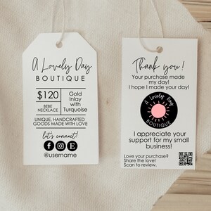 Editable Price Tag Template, Custom Clothing Hang Tag, Minimalist ...